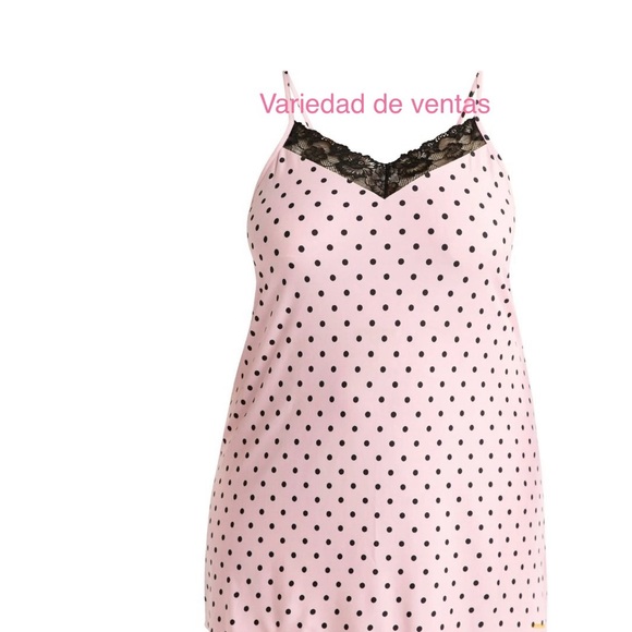 Joyspun | Intimates & Sleepwear | Joyspun Pink Polka Dot Lace Trim ...
